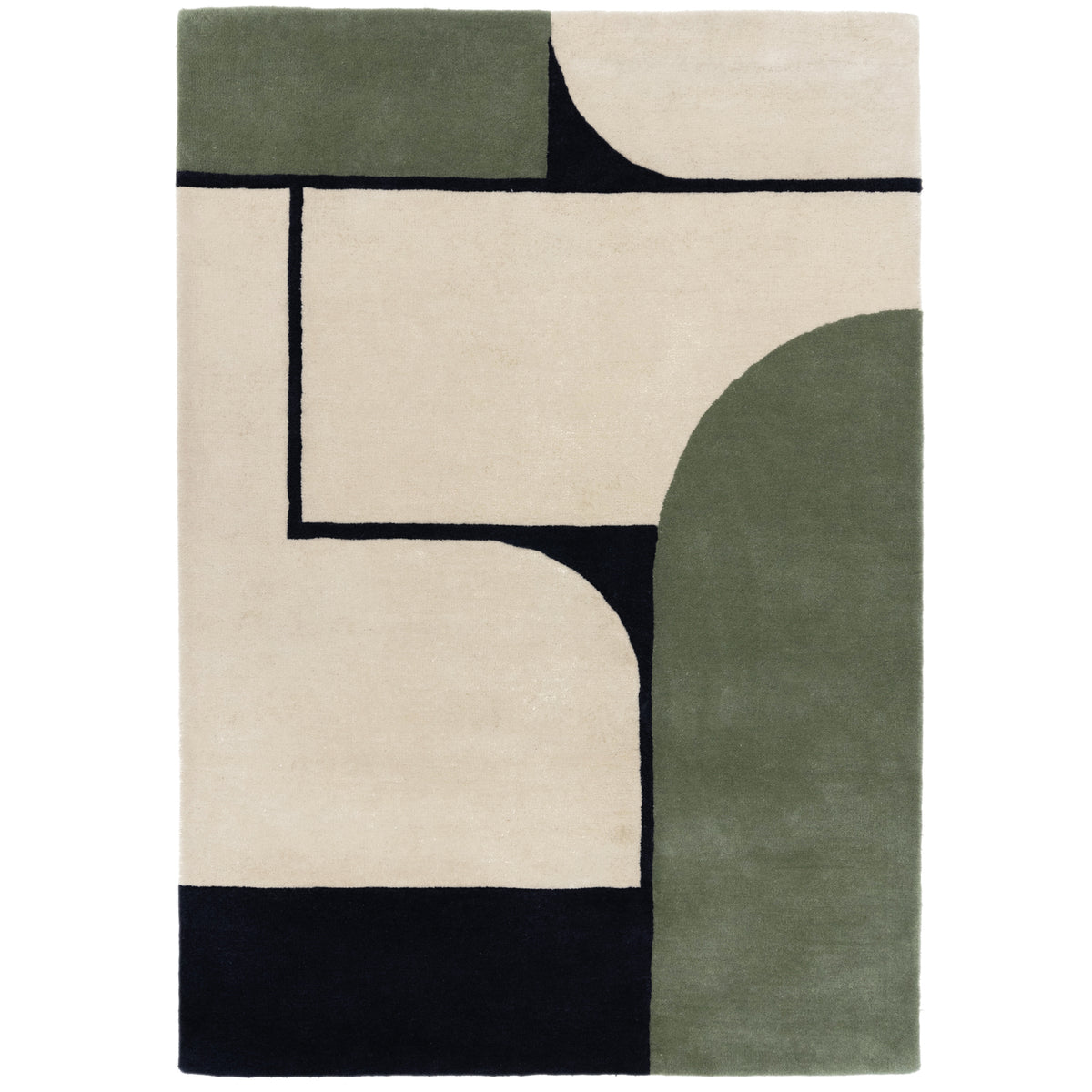 Strada Green Hand Tufted Rug 200x290 cm – RIS Store KSA