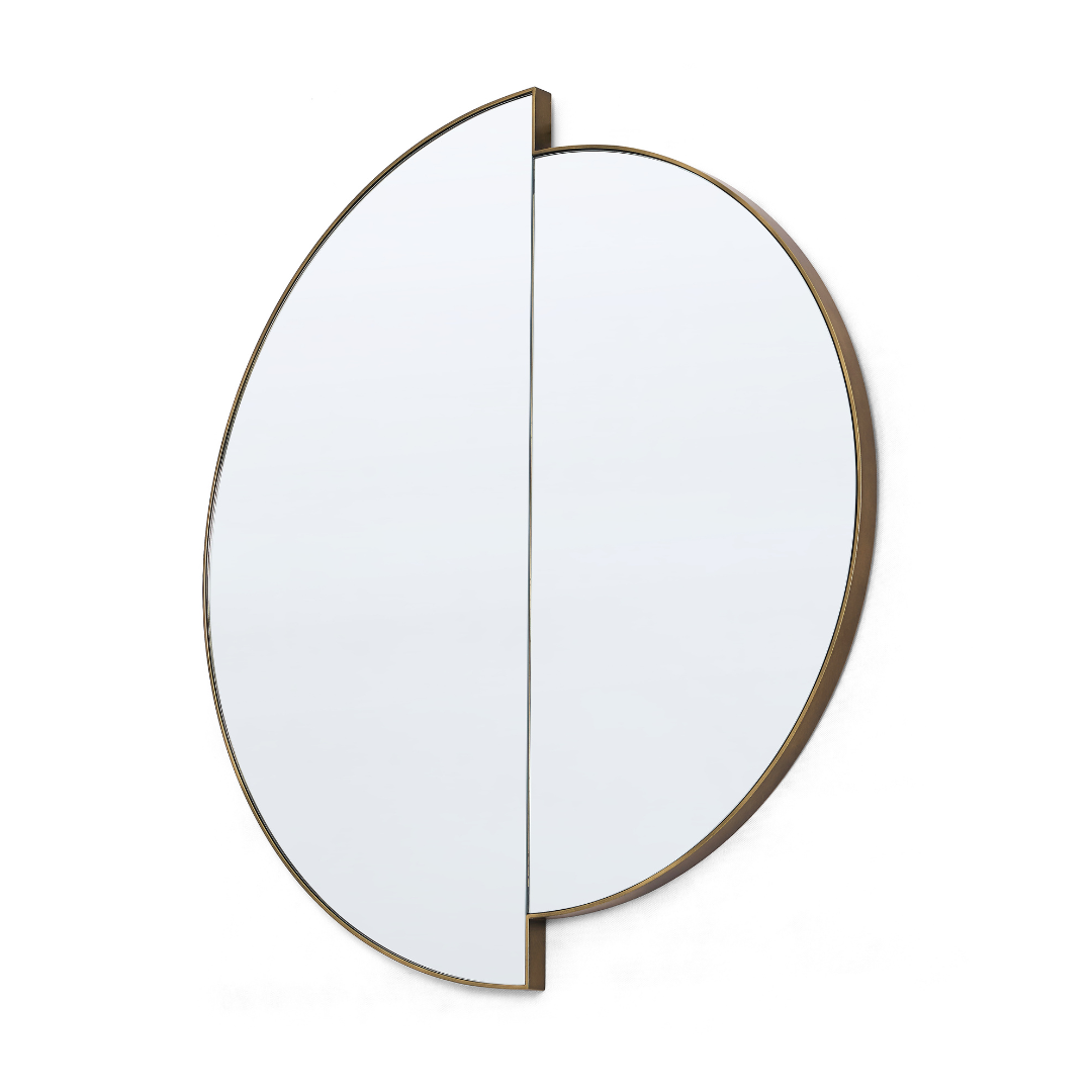 Duo Round Mirror - Brass – RIS Store KSA
