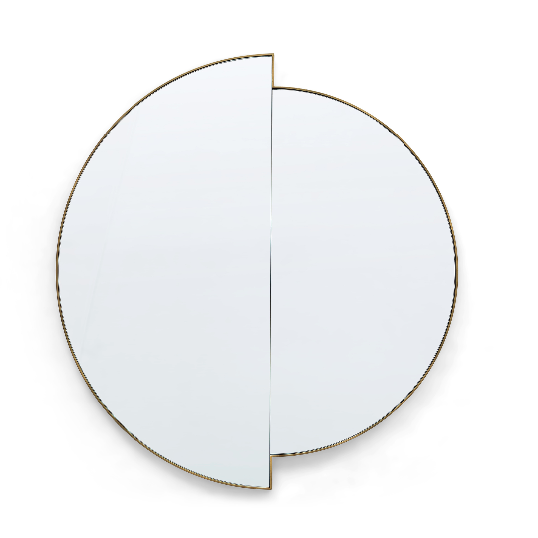 Duo Round Mirror - Brass – RIS Store KSA
