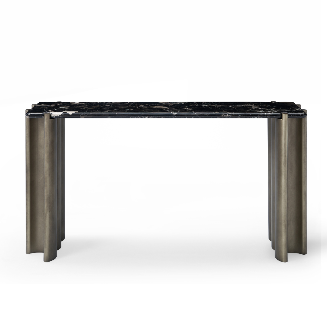 Vero Black Rose Marble Console Table - Brass – RIS Store KSA