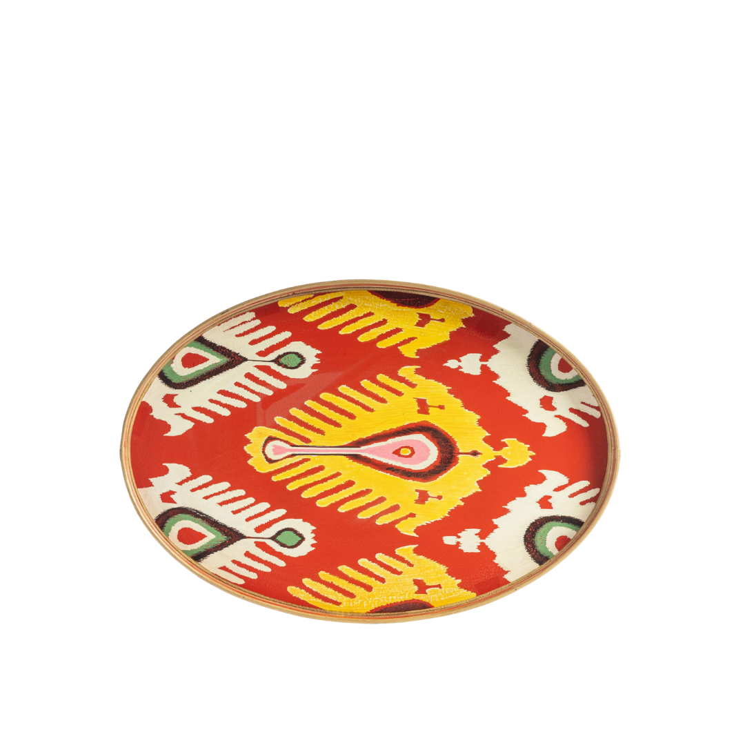 Ikat Hand Painted Iron Tray – RIS Store KSA